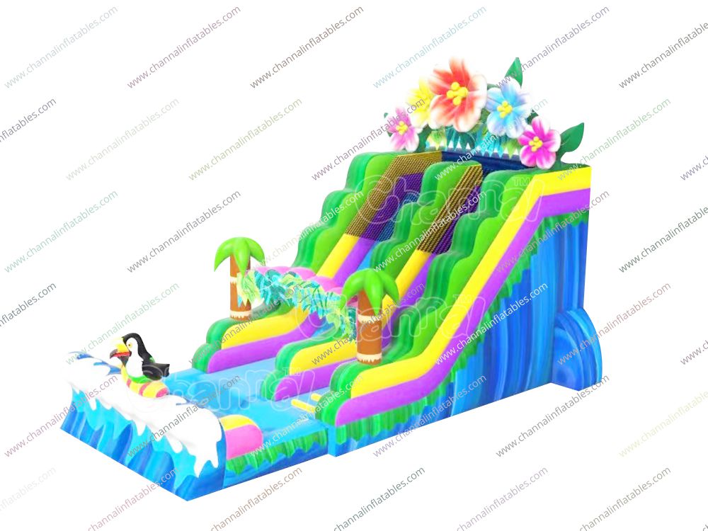 Tropical Coast Inflatable Water Slide - Channal Inflatables