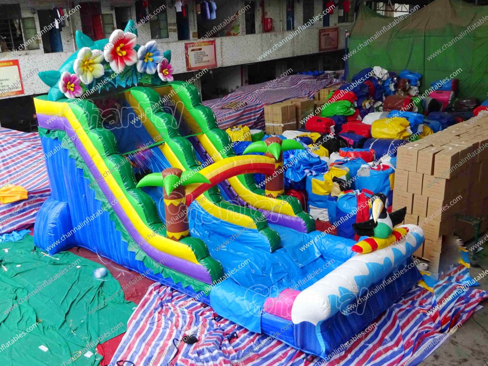 Tropical Coast Inflatable Water Slide - Channal Inflatables