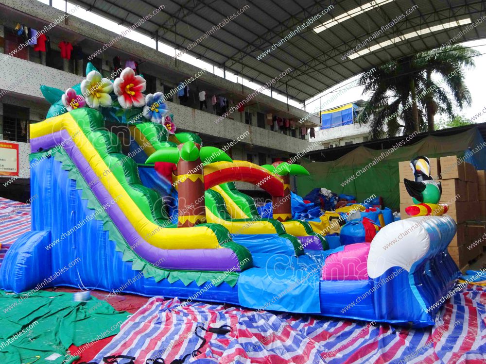 Tropical Coast Inflatable Water Slide - Channal Inflatables