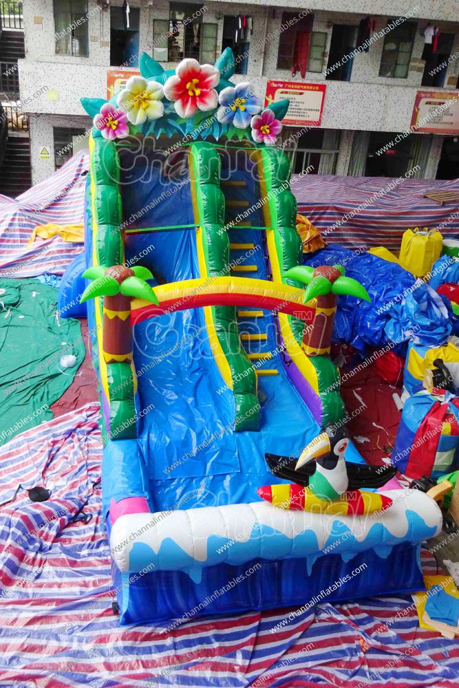 Tropical Coast Inflatable Water Slide - Channal Inflatables
