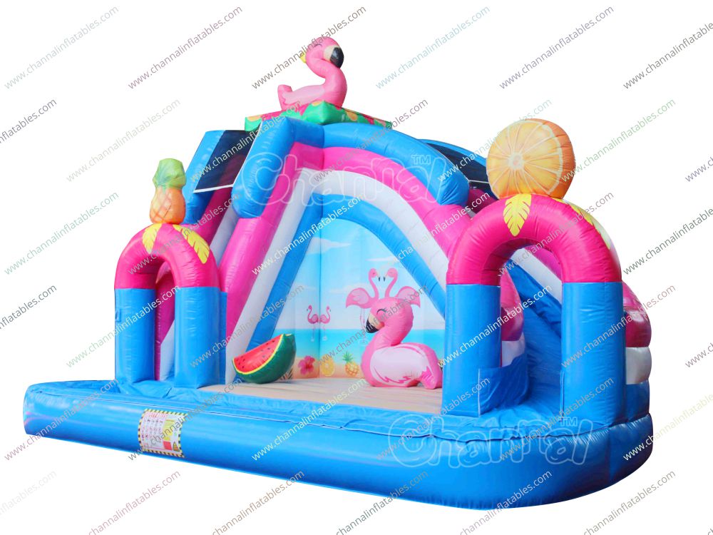 Flamingo Water Slide Pool - Channal Inflatables