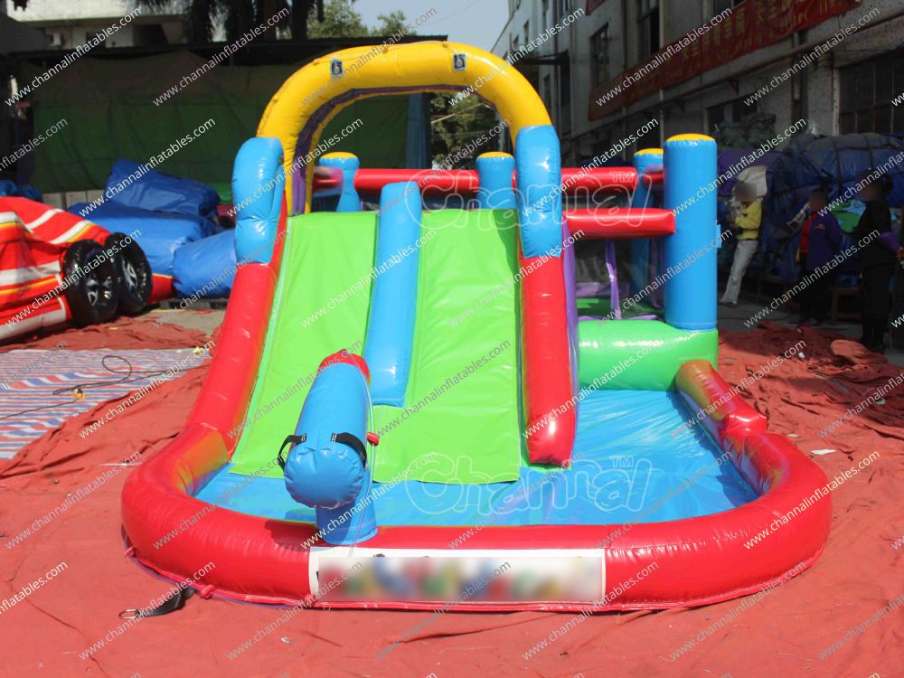 Backyard Jumper Slide and Pool - Channal Inflatables