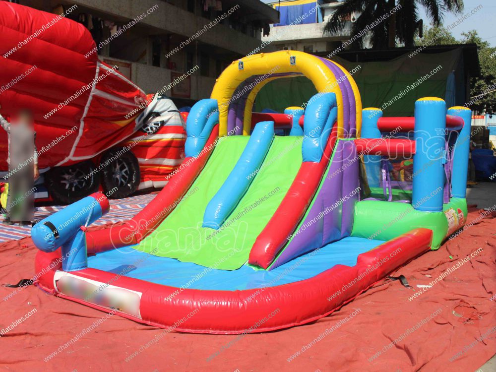 Backyard Jumper Slide and Pool - Channal Inflatables