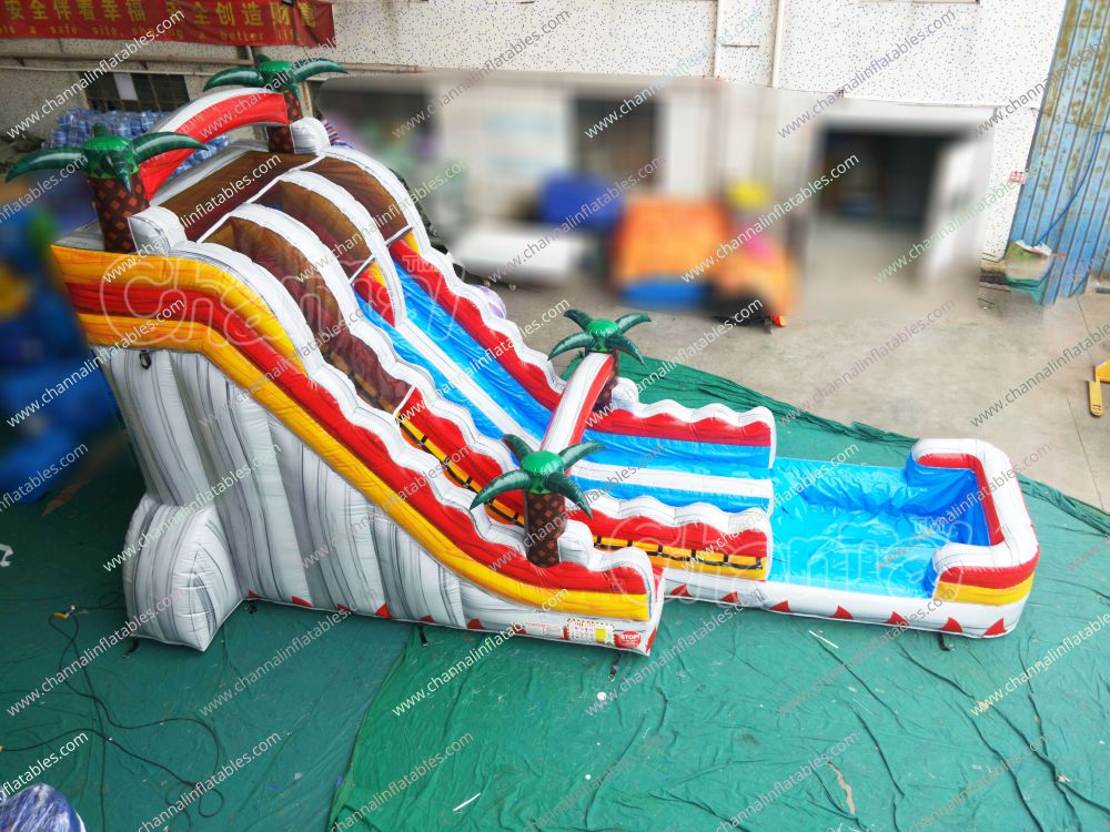 Red Tropics Water Slide - Channal Inflatables