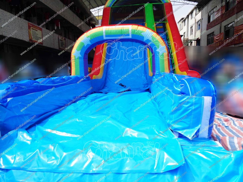 Rainbow Color Inflatable Water Slide - Channal Inflatables