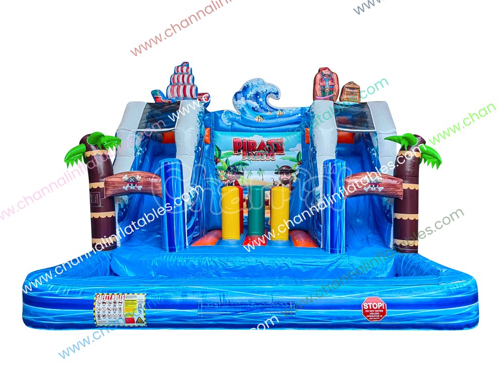 Pirate Party Dual Water Slide - Channal Inflatables