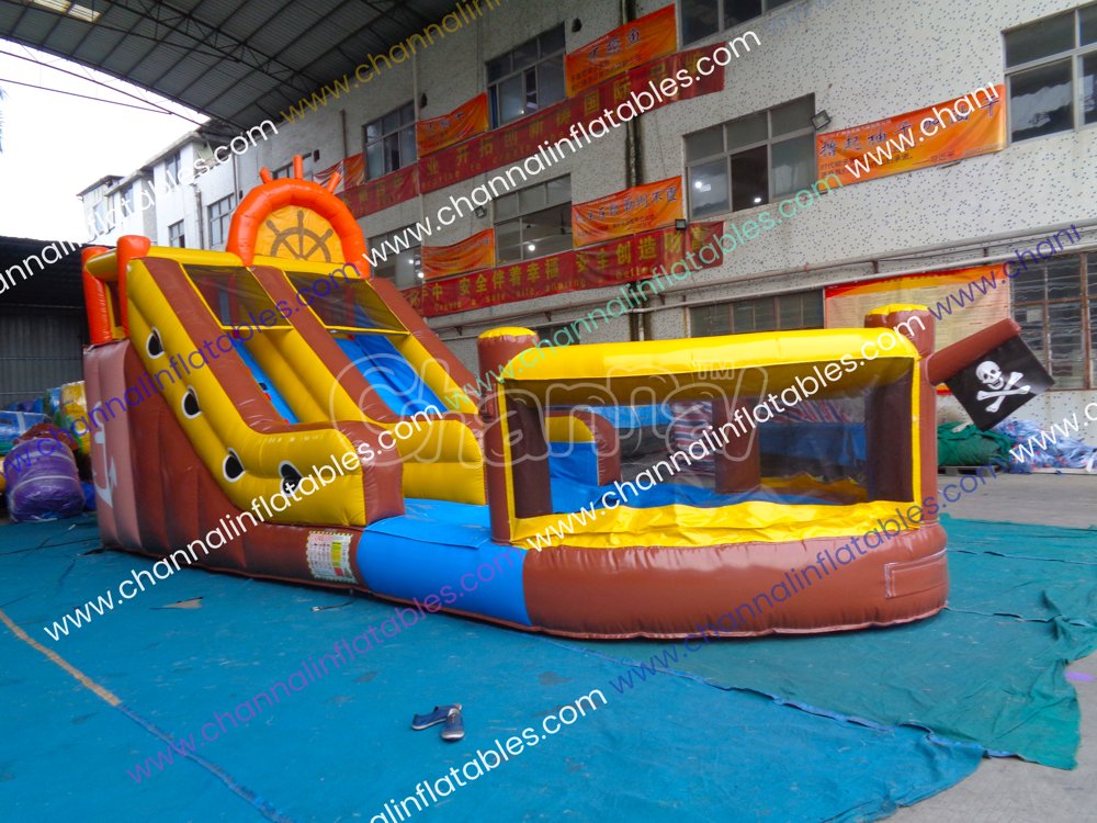 Wooden Ship Water Slide - Channal Inflatables