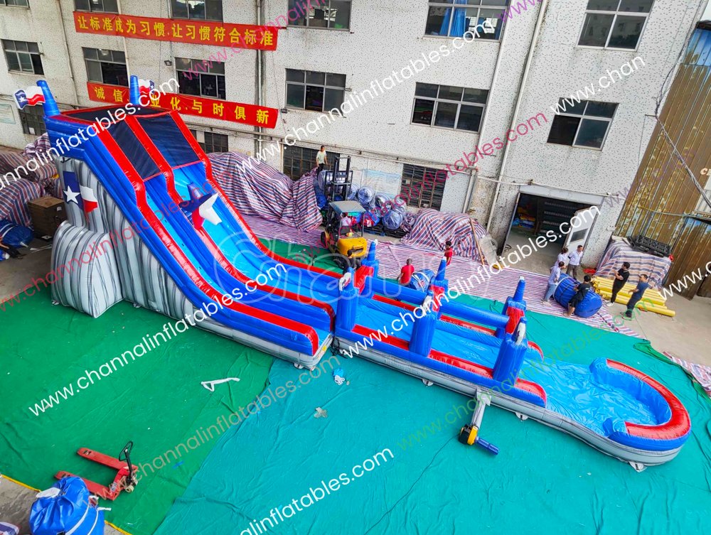 Lone Star Flag Inflatable Water Slide - Channal Inflatables
