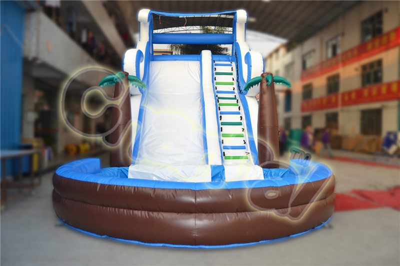 Tropical Beach Inflatable Water Slide - Channal Inflatables