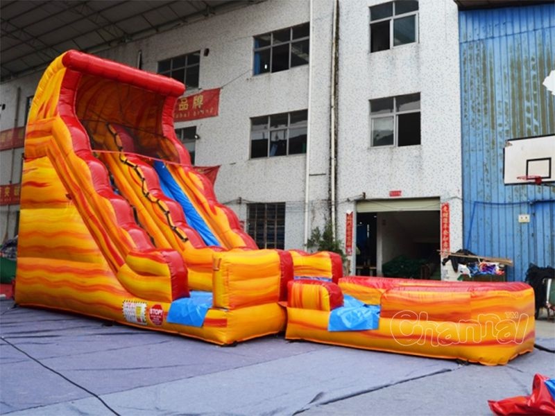 17'H Volcano Inflatable Water Slide - Channal Inflatables